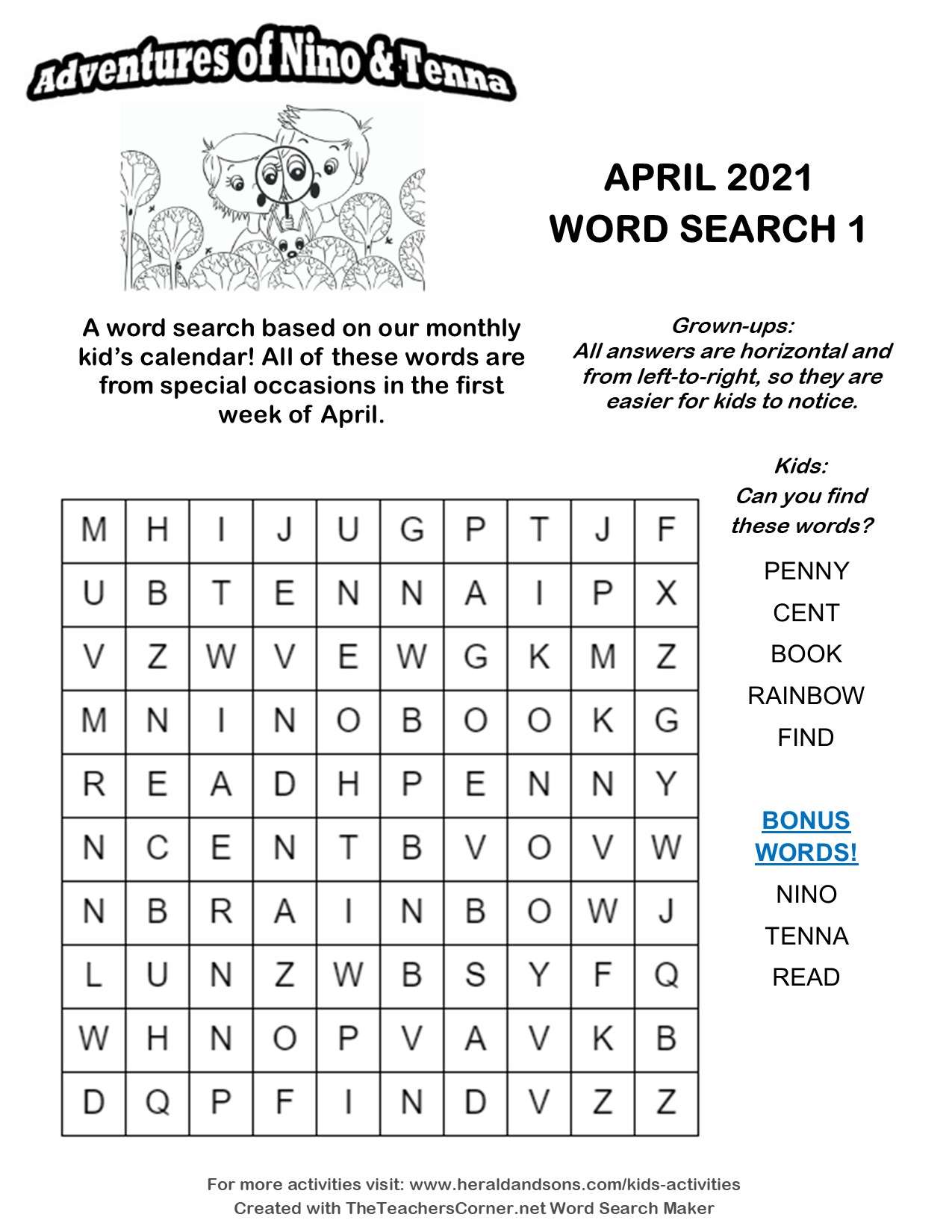 Kid’s Activities – Herald and Sons Publishing