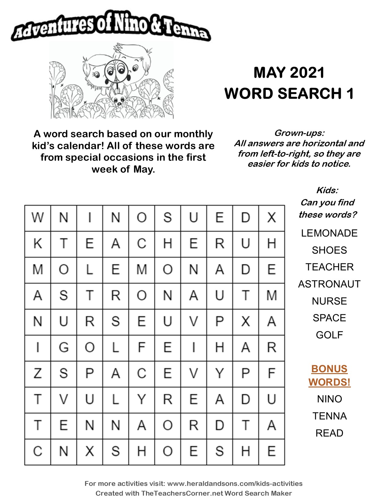 Kid’s Activities – Herald and Sons Publishing