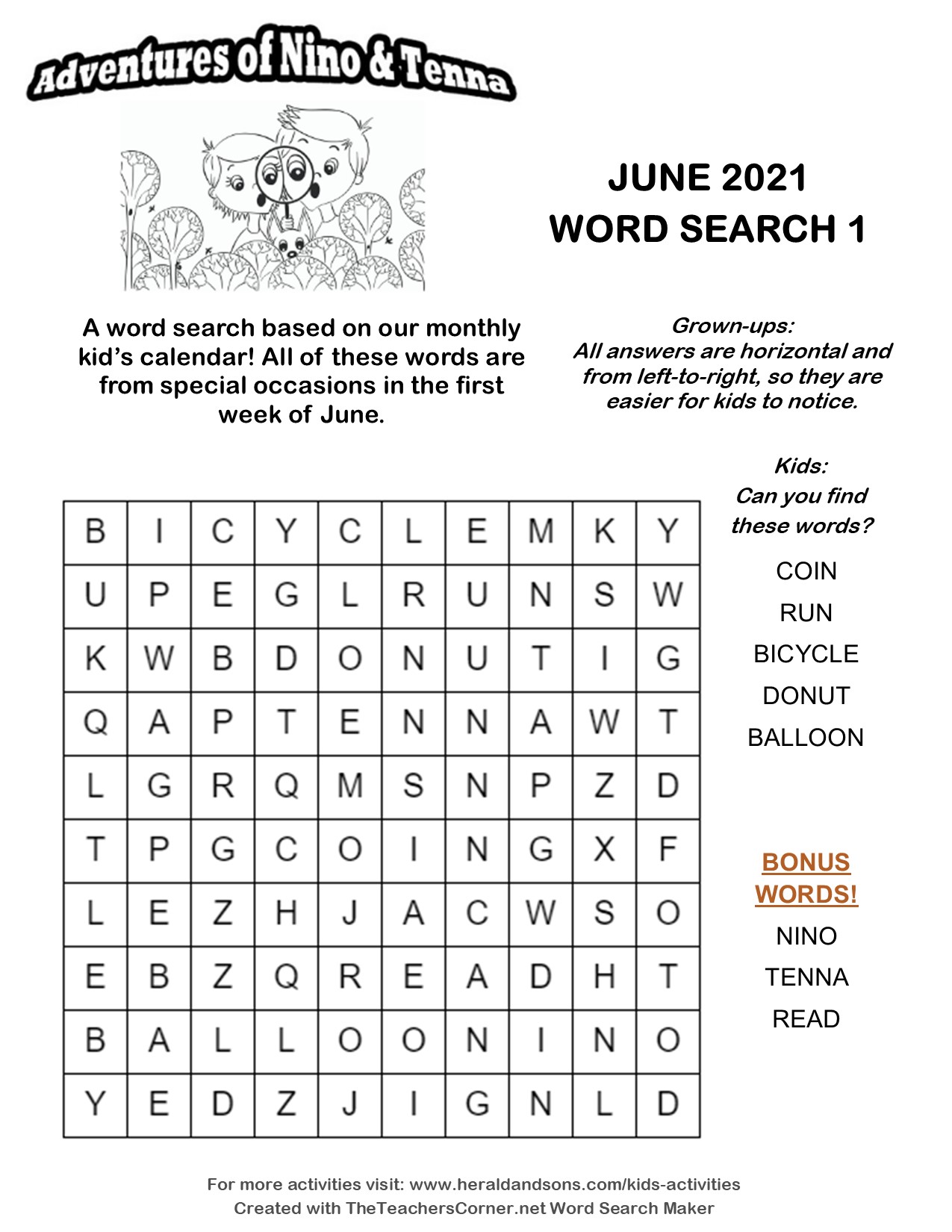 Kid’s Activities – Herald and Sons Publishing