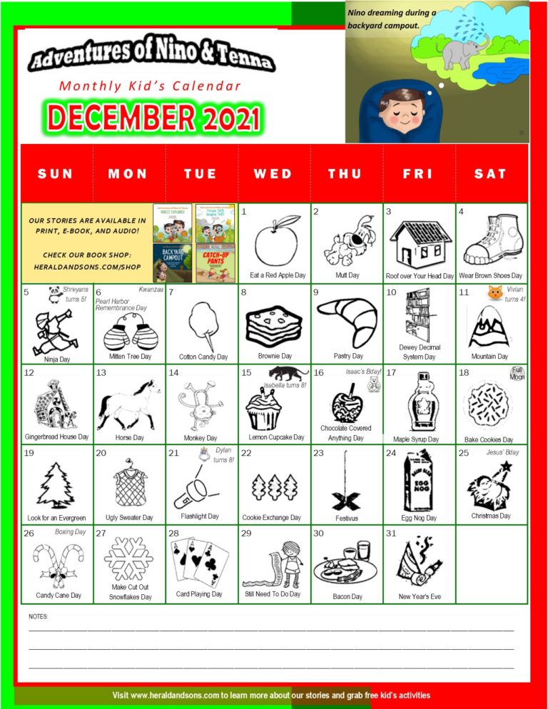 Kid’s Coloring Calendar – Herald and Sons Publishing